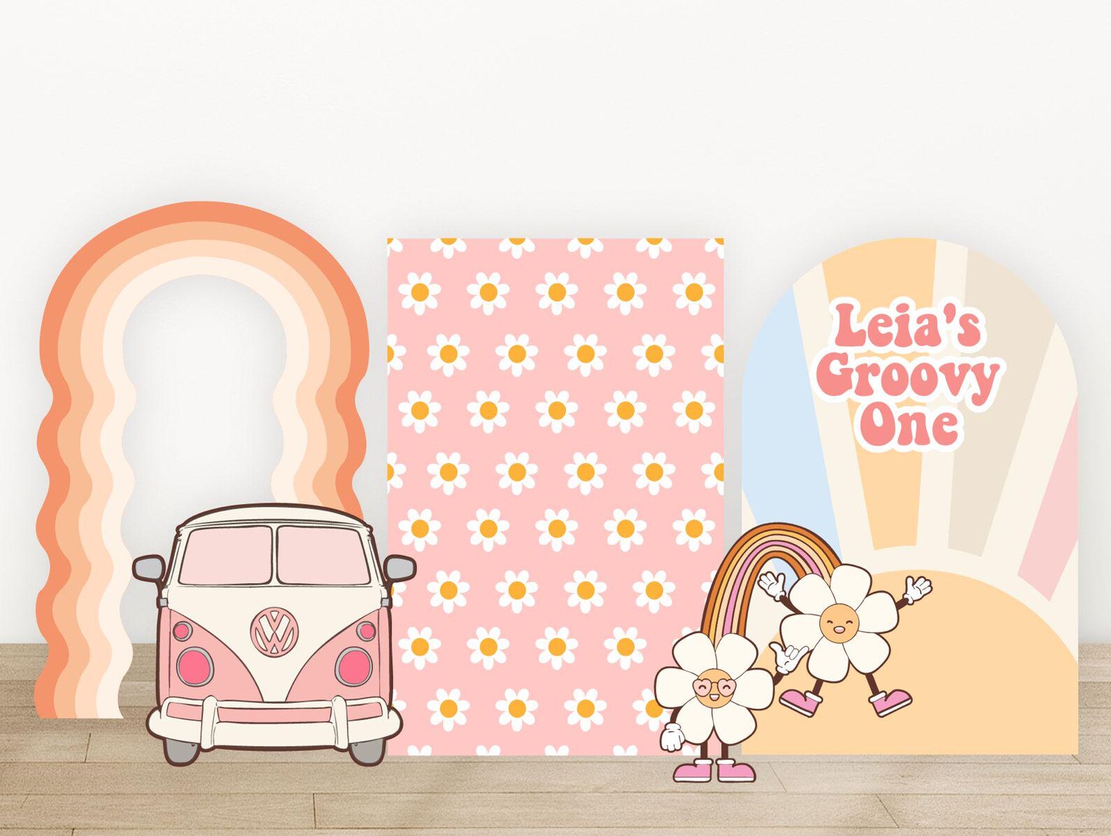 Groovy Birthday Decoration Backdrop. Young Wild and Three Birthday Two ...