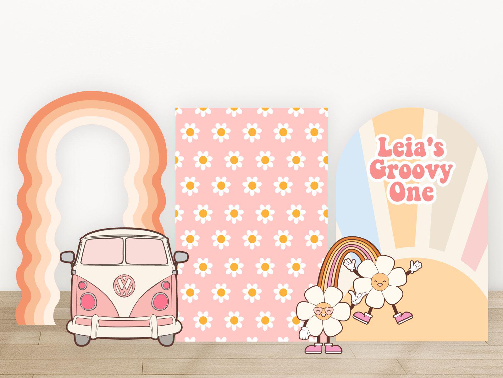 Groovy Birthday Decoration Backdrop. Young Wild and Three Birthday Two ...