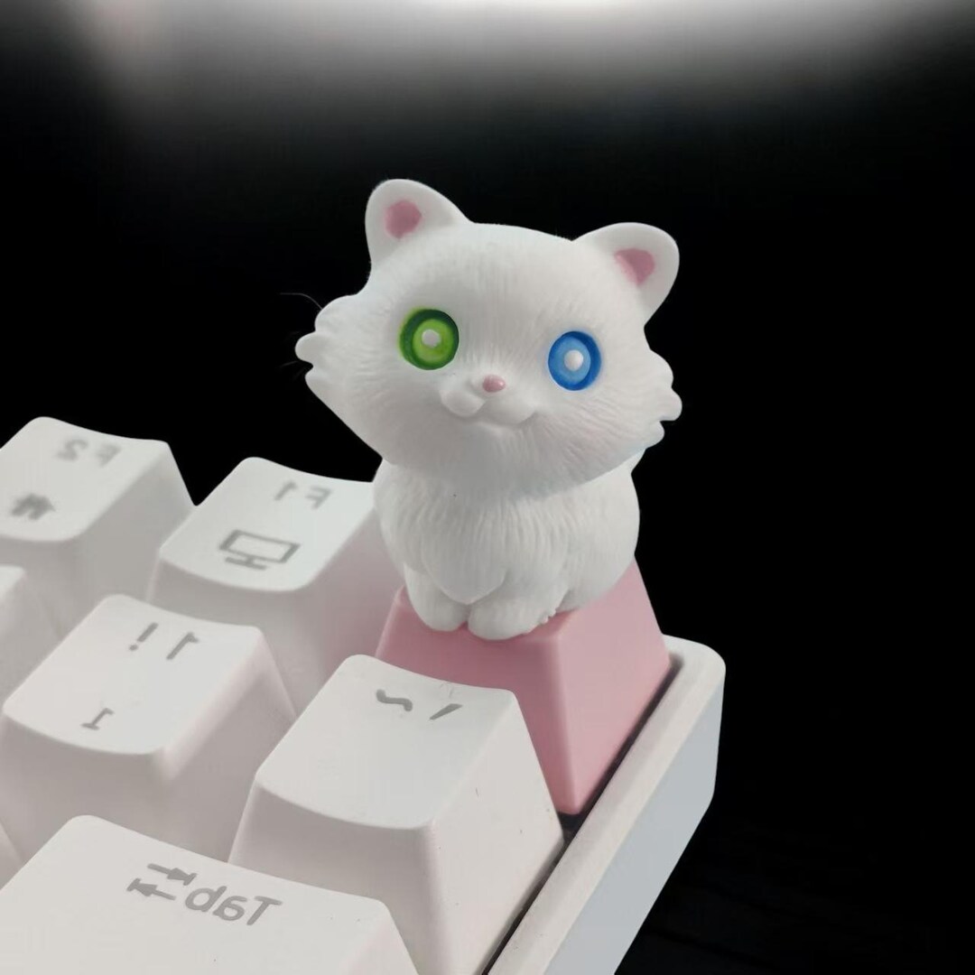 Cute Cat Key Cap, Handcrafted Cat Key Cap Gift, Adorable Cat-themed Key ...