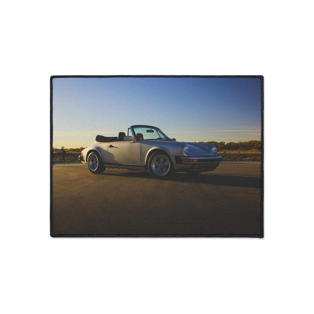 Car Enthusiast Floor Mat, Porsche 911 Carrera Sunset Photography, Heavy ...