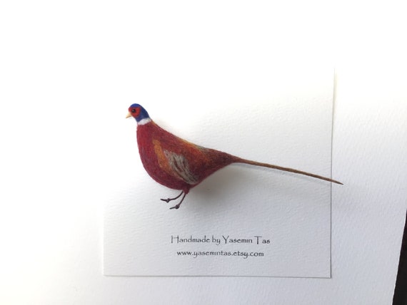 Felted Pheasant Brooch - Etsy UK