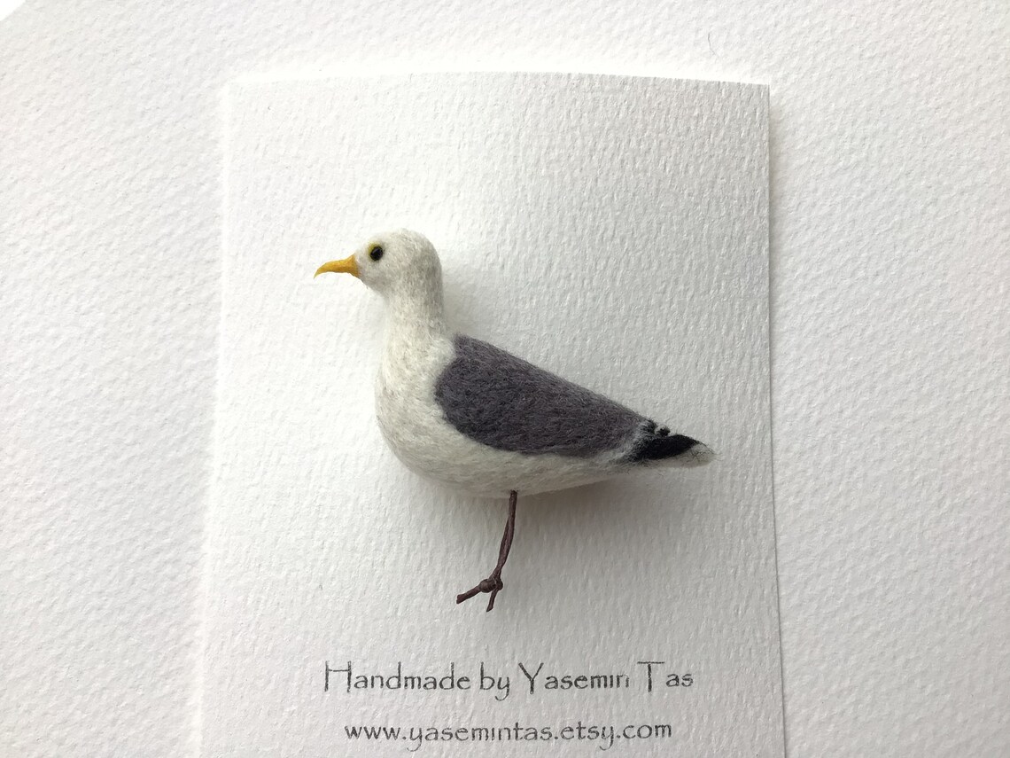 Felted Seagull Brooch - Etsy UK