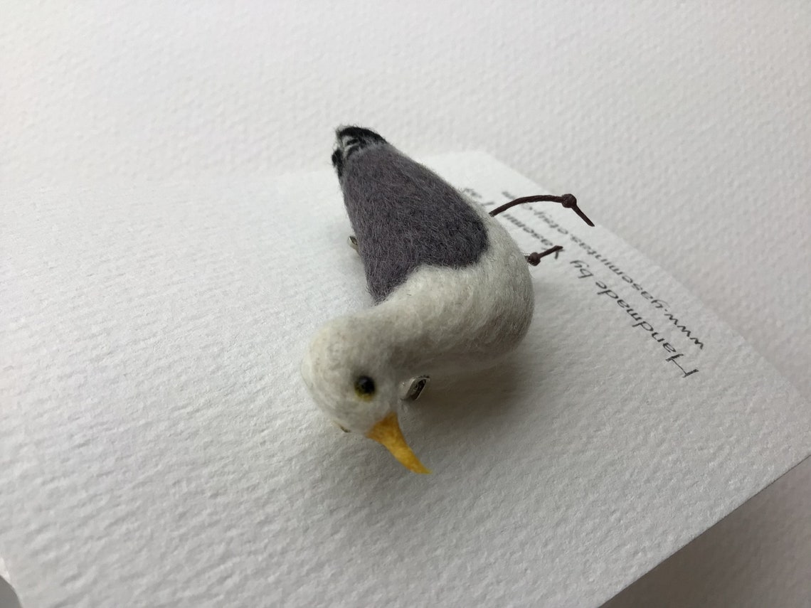 Felted Seagull Brooch - Etsy UK