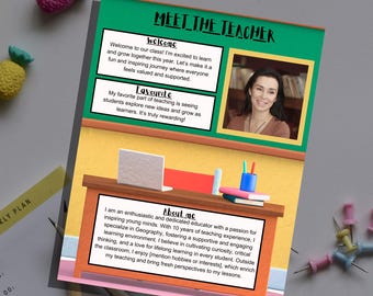 Meet the Teacher, Teacher Template, Editable in Canva, Back to School ...