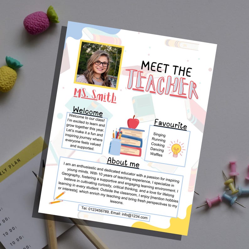 Meet the Teacher, Teacher Template, Editable in Canva, Back to School ...
