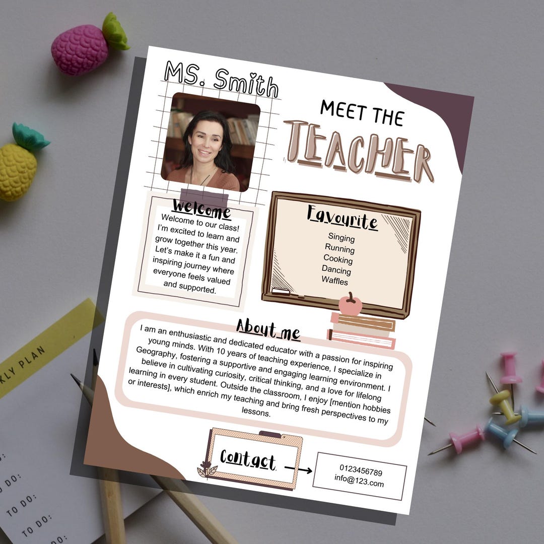 Meet the Teacher, Teacher Template, Editable in Canva, Back to School ...