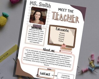Meet the Teacher, Teacher Template, Editable in Canva, Back to School ...