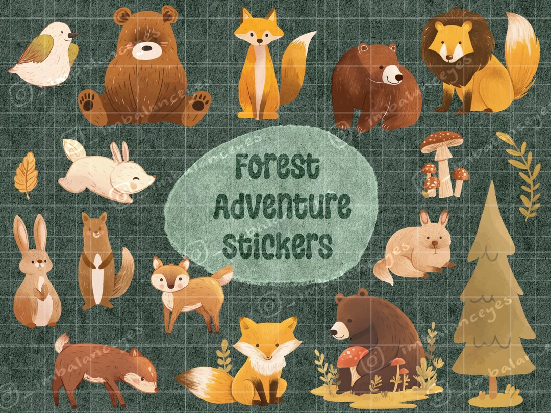 Forest Adventure Sticker Pack - Digital Goodnotes & Transparent PNG ...