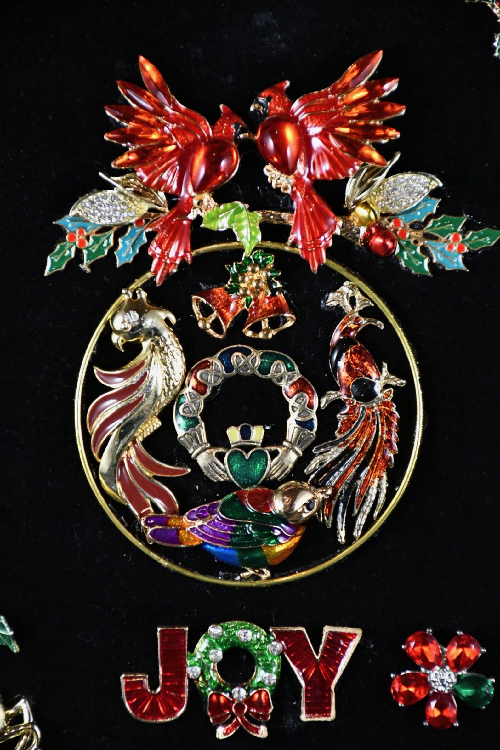 Joy. A Rare Irish Claddagh Pin Enameled in Christmas Colors is the ...