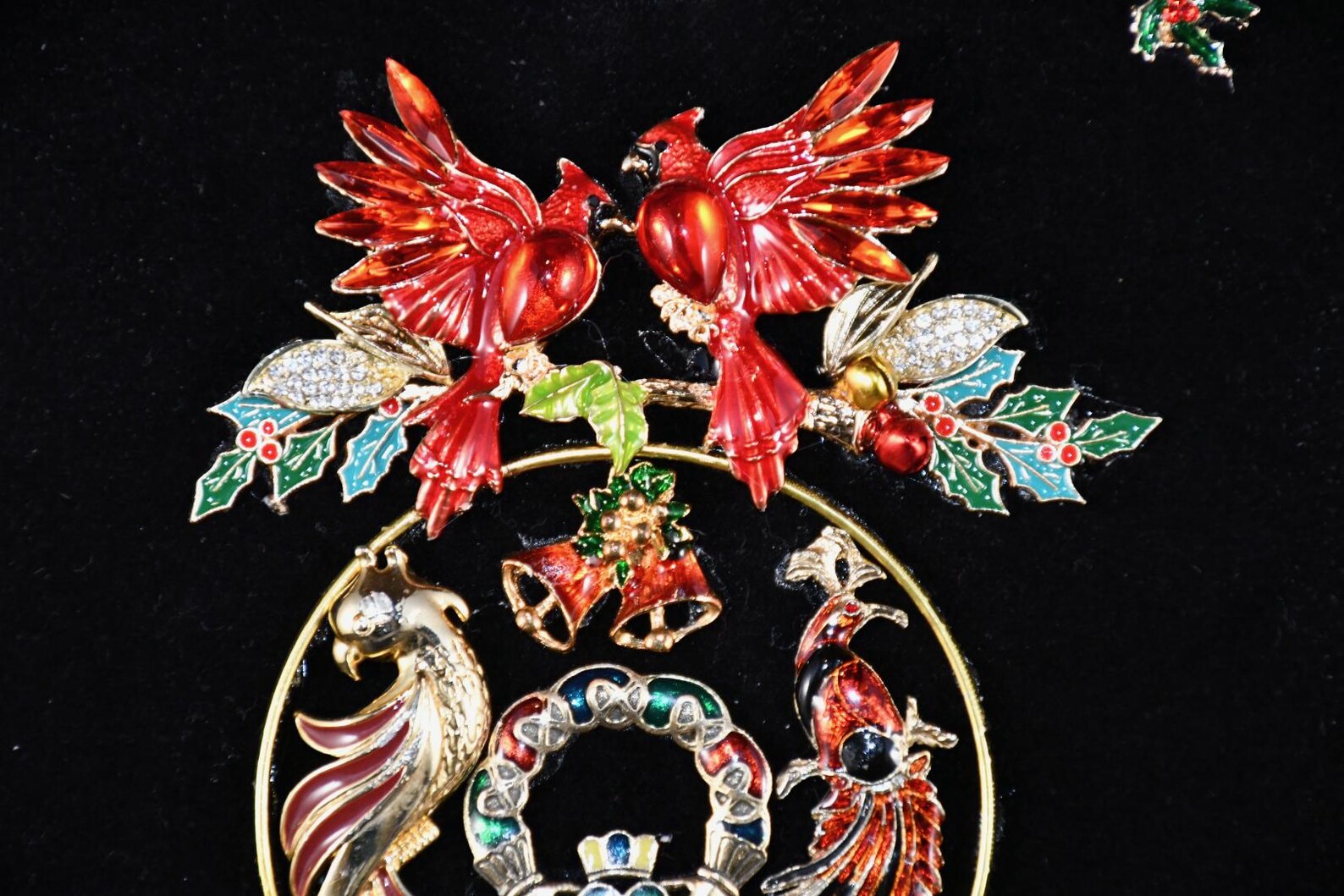 Joy. A Rare Irish Claddagh Pin Enameled in Christmas Colors is the ...