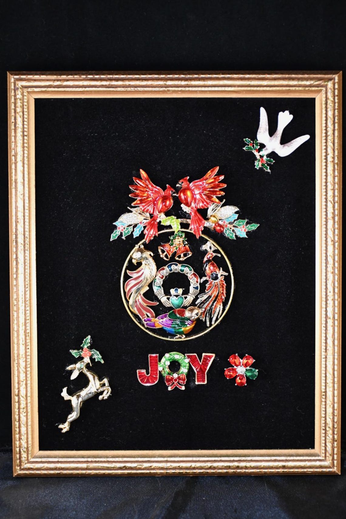 Joy. A Rare Irish Claddagh Pin Enameled in Christmas Colors is the ...