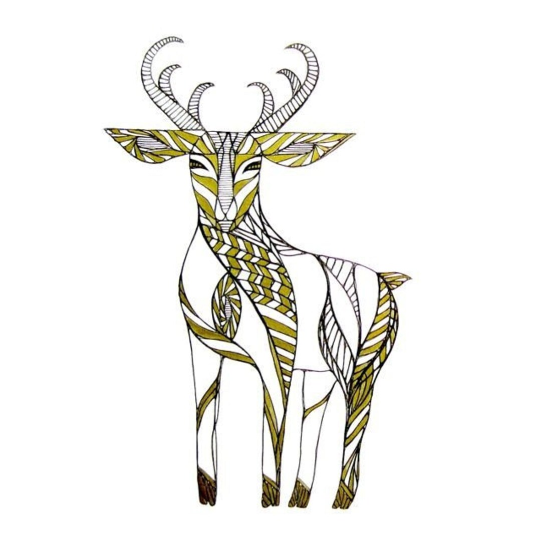 DEER LINE DRAWING- Art by Thailan When - Etsy