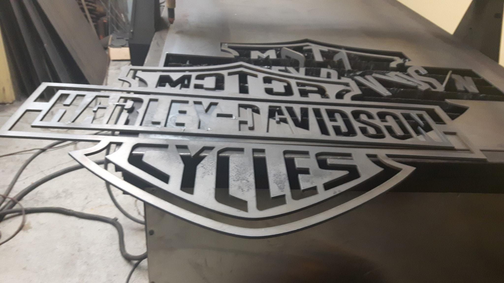 Harley Davidson DXF Motorcycle Sign - Metal Art | File for Laser ...