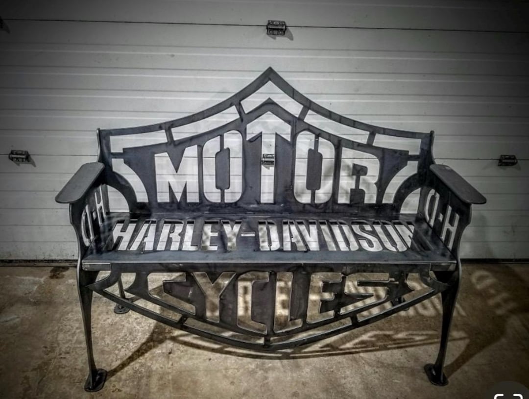 Harley Davidson Metal Bench - DXF SVG File Custom Cnc Laser Cut Design ...