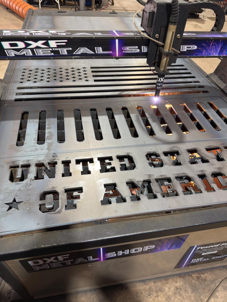 American Flag Bench DXF Laser Cut File | CNC Patriotic Design | Digital ...