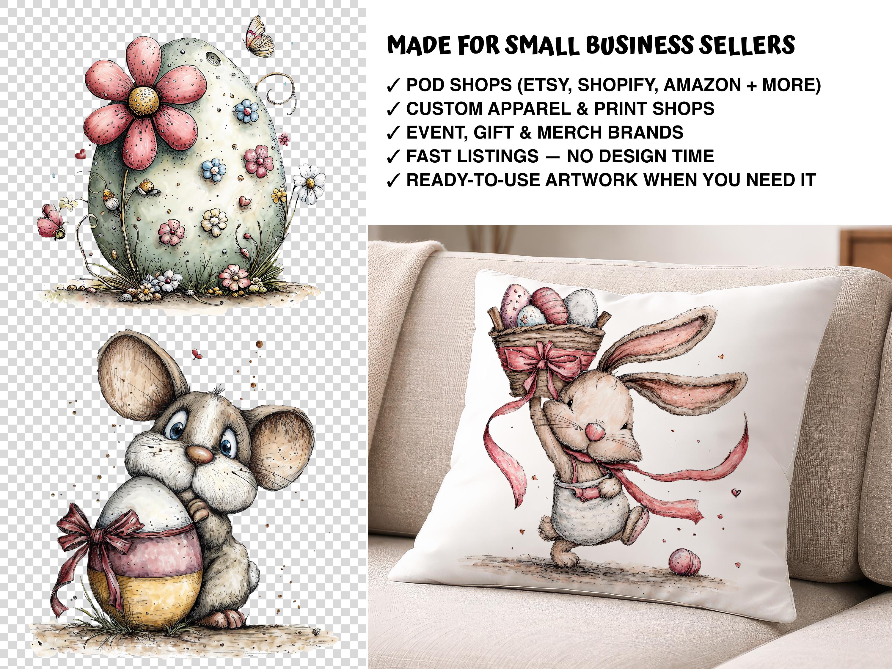 Watercolor Easter Bunny Clipart | Pastel Eggs, Commercial Use Pngs ...