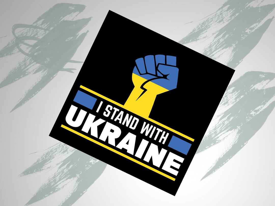 I Stand With Ukraine Full Color Sticker Support Ukraine Sticker 5.5''x5 ...