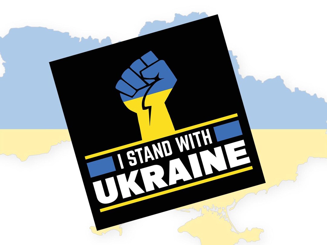I Stand With Ukraine Full Color Sticker Support Ukraine Sticker No War ...