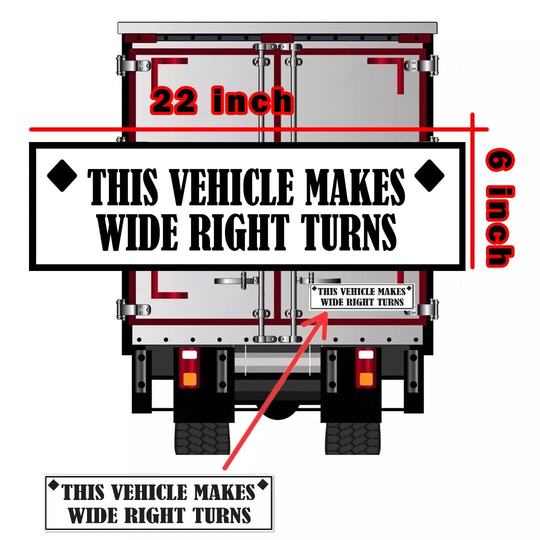 Wide Right Turns Safety DOT Decal: Oracal 651 Vinyl Sticker - Etsy Canada