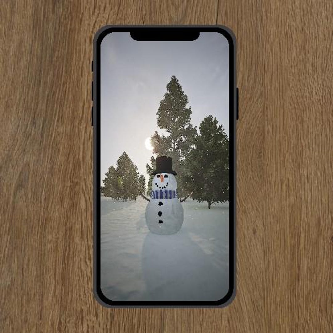 Snowman Phone Wallpaper Background for Android and IOS Digital Download ...