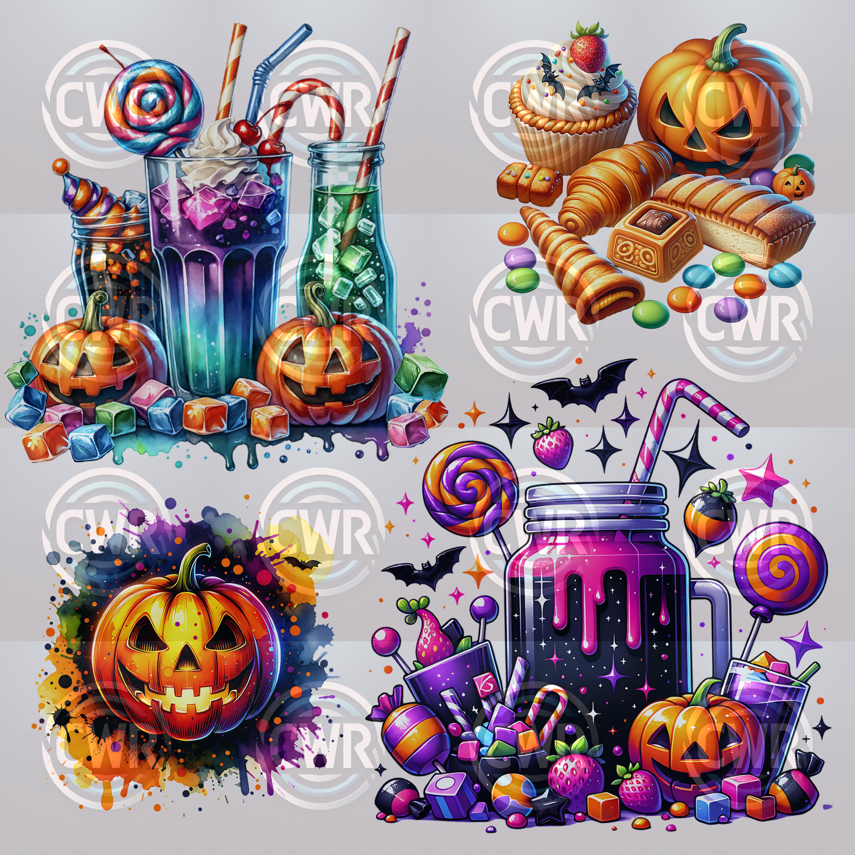Halloween Candy Clipart Bundle: Spooky Treats PNG Graphics + Freebies ...
