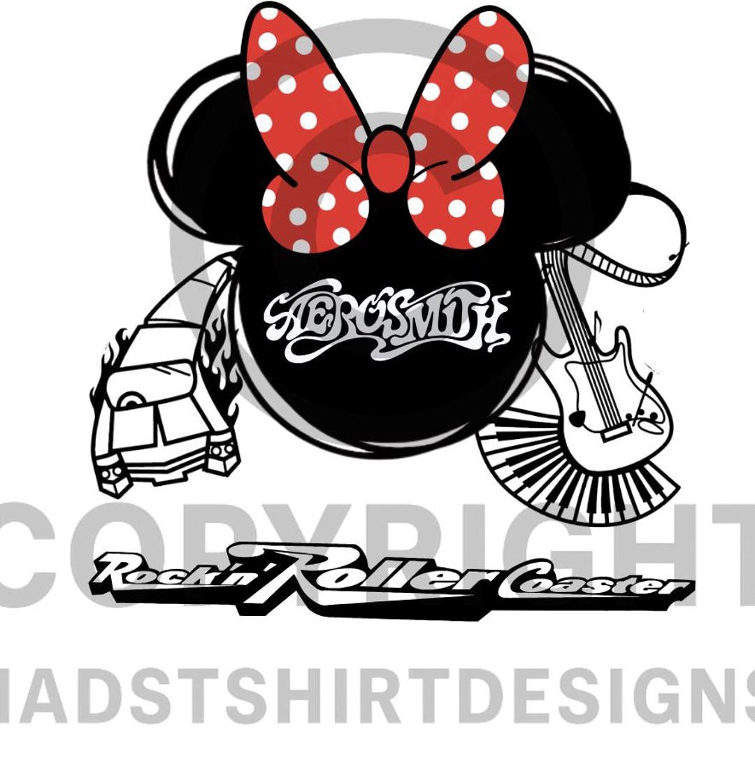 Disney Inspired Minnie Bow Rock ’n’ Roller Coaster Aerosmith Digital ...