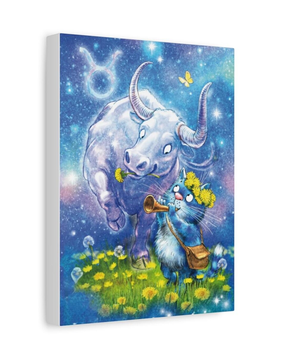 Real Painting Print, Taurus Bull Astrological Sign, Zodiac Wall Art ...