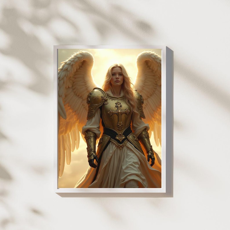 Warrior Armored Angel Digital Download, Archangel Warrior Wall Art ...