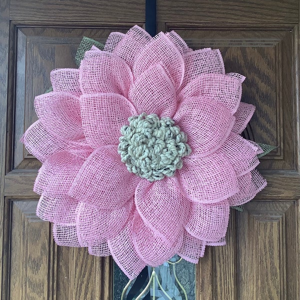 Pink Flower Wreath - Etsy