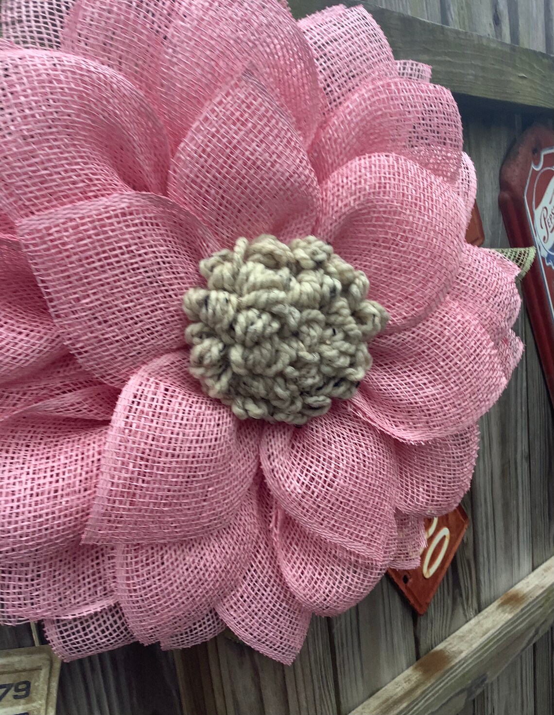 Light Pink Flower Wreath Spring Wreath Burlap Wreath Summer - Etsy