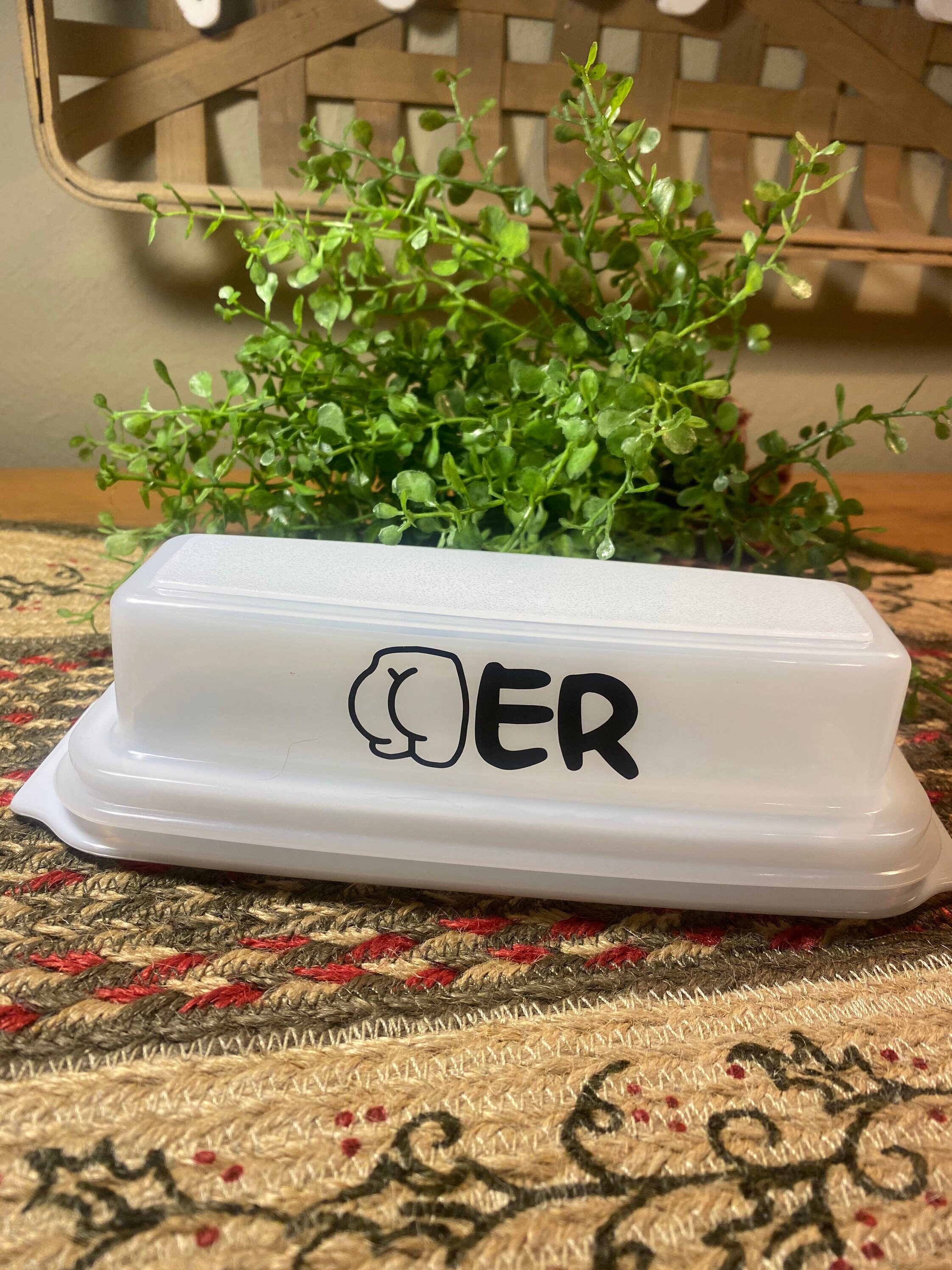 Butt-er Dish, Butter Dish, Funny Silly Butter Dish, Gag Gift, Plastic ...