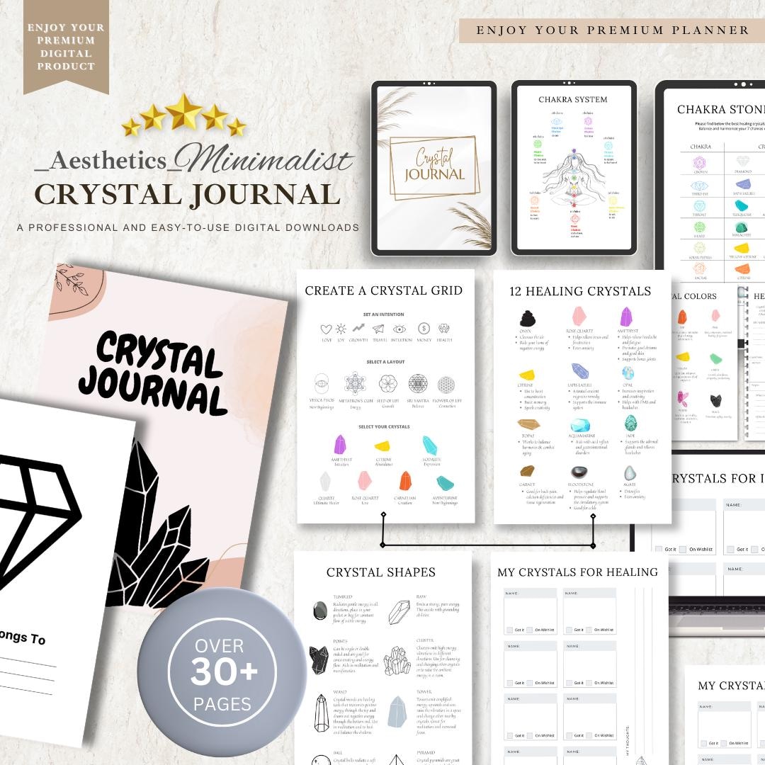 Crystal Journal: Gemstone Writing Notebook (digital Download) - Etsy