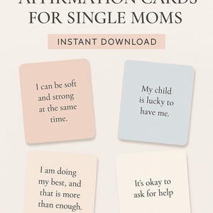 Printable Affirmation Cards for Single Mothers: 30 Empowering ...