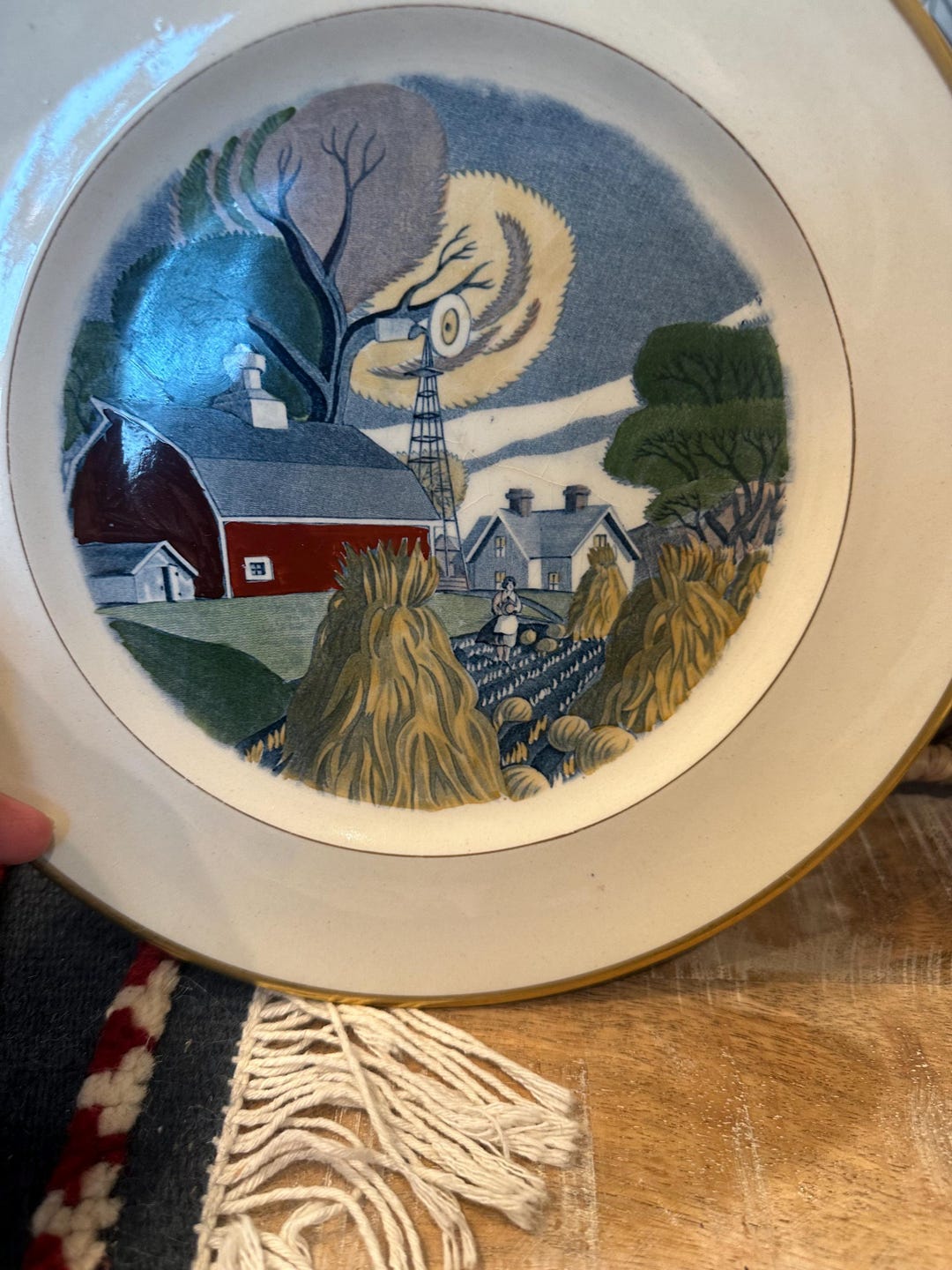 DALE NICHOLS the Red Barn Dinner Plate by Adams China NOVEMBER - Etsy