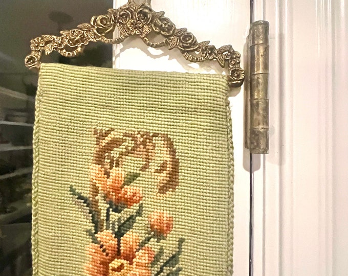 Vintage NEEDLEPOINT Embroidered BELL PULL - Etsy