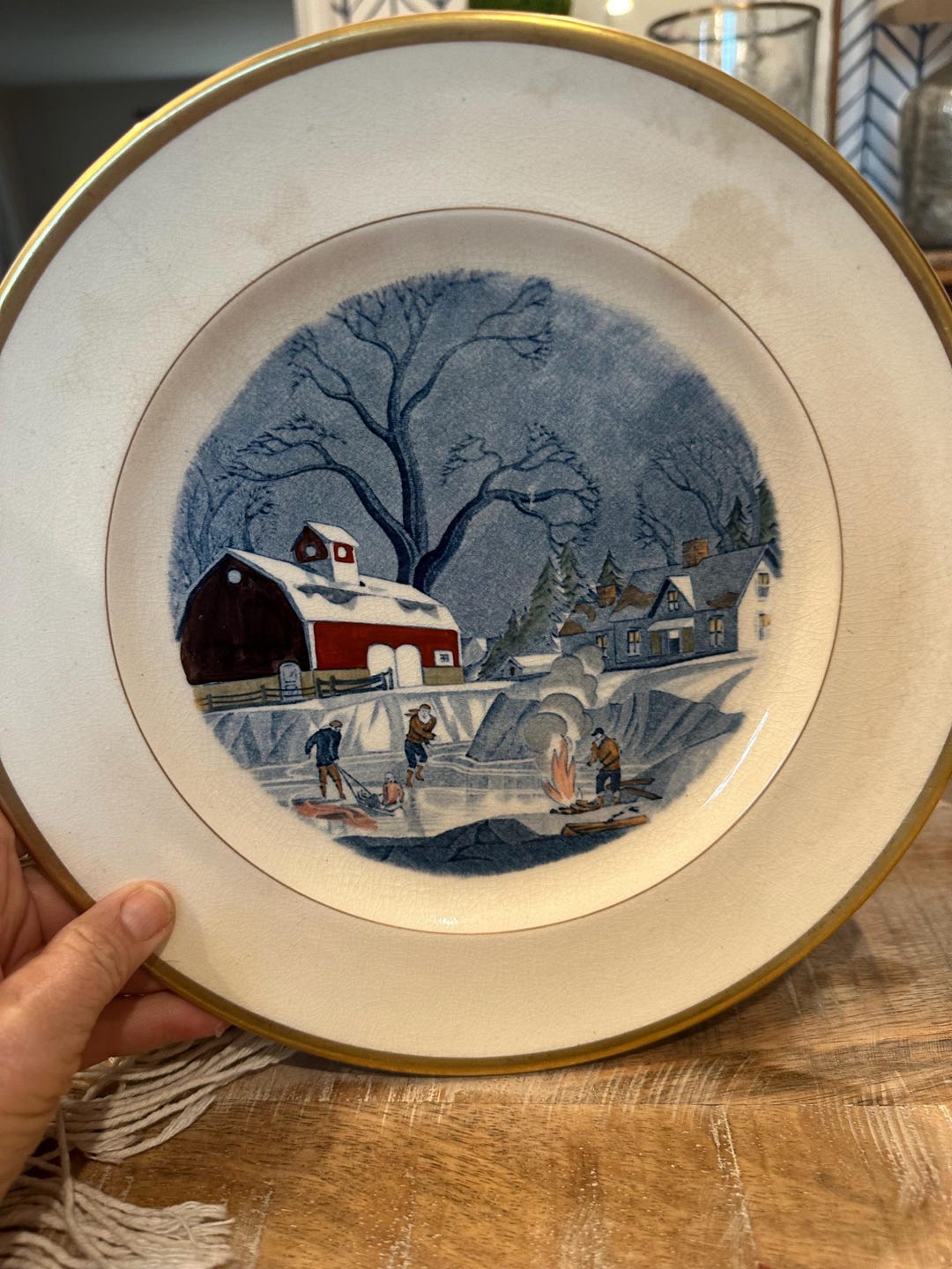 DALE NICHOLS the Red Barn Dinner Plate by ADAMS China February - Etsy
