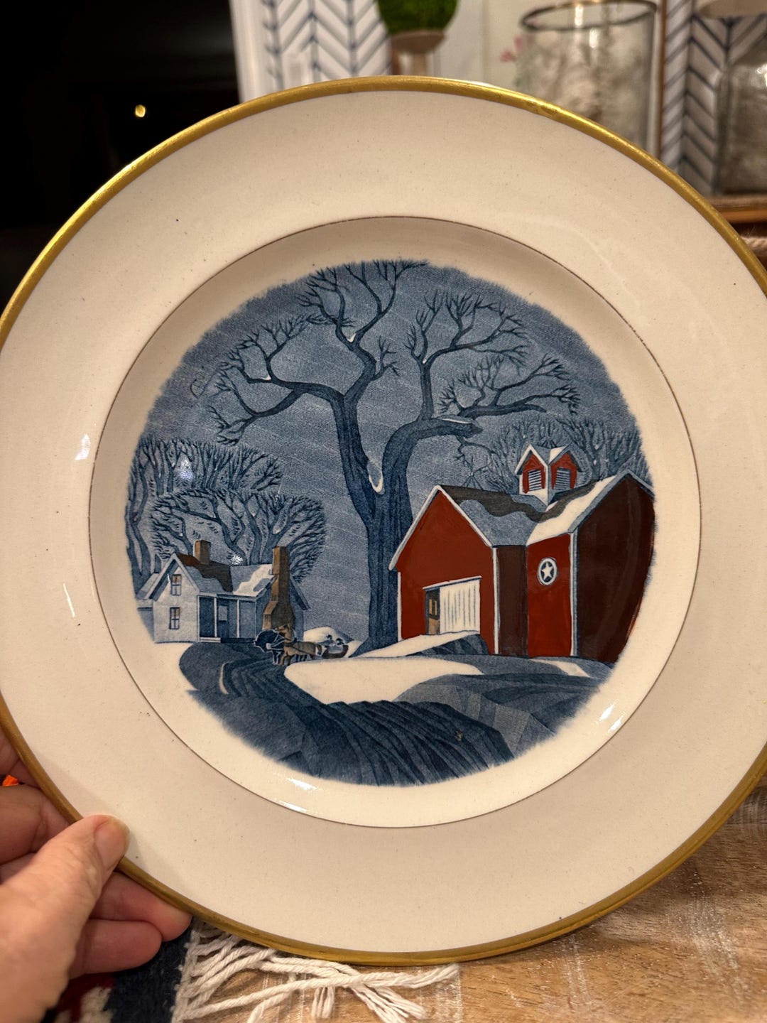 DALE NICHOLS the Red Barn Dinner Plate by ADAMS China January - Etsy