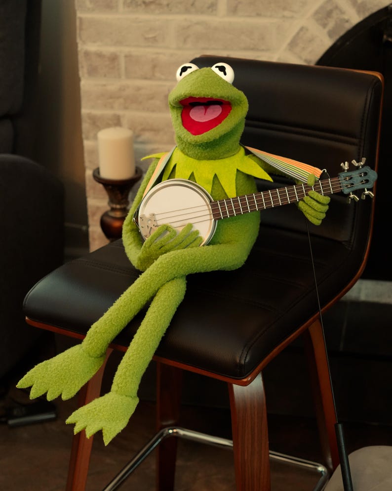 Handmade Puppet Inspired by Kermit the Frog - Banjo Included! - Etsy