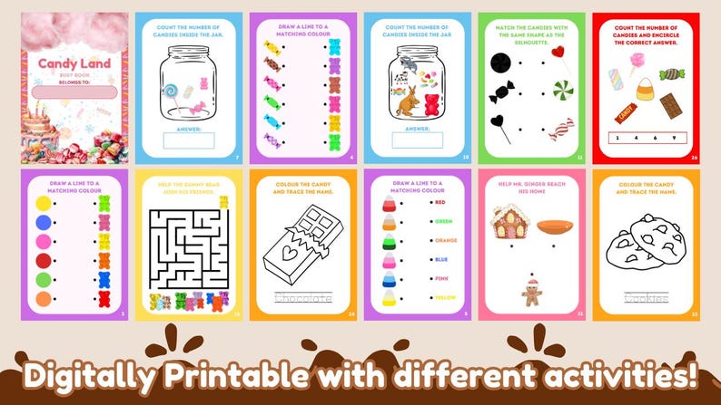 Candy-themed Toddler Busy Book (printable A4 PDF) - Etsy