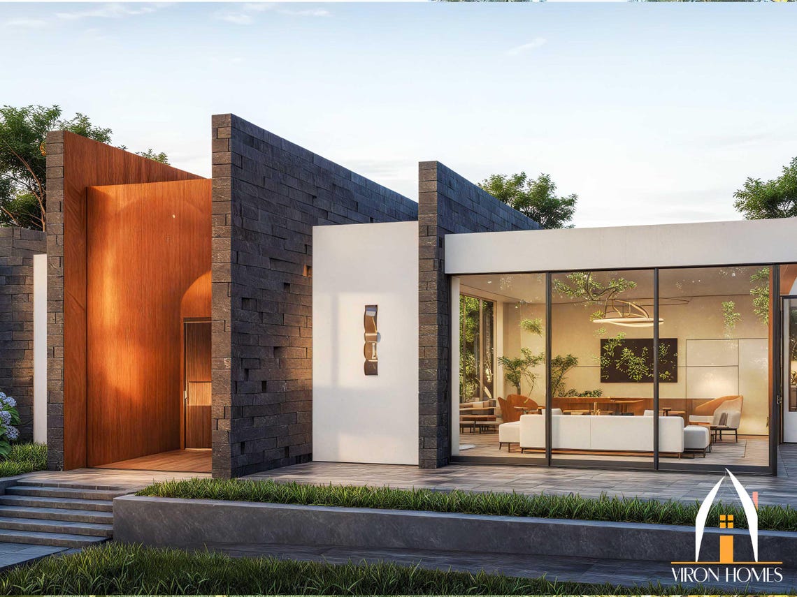 Modern House 01 - DIY Plans & Blueprints - Metric and Imperial (feet ...