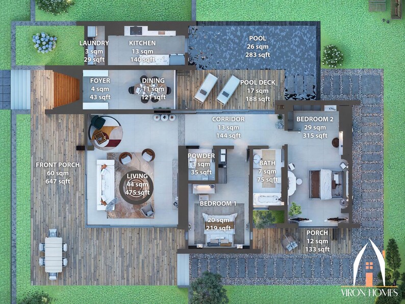 Modern House 01 - DIY Plans & Blueprints - Metric and Imperial (feet ...