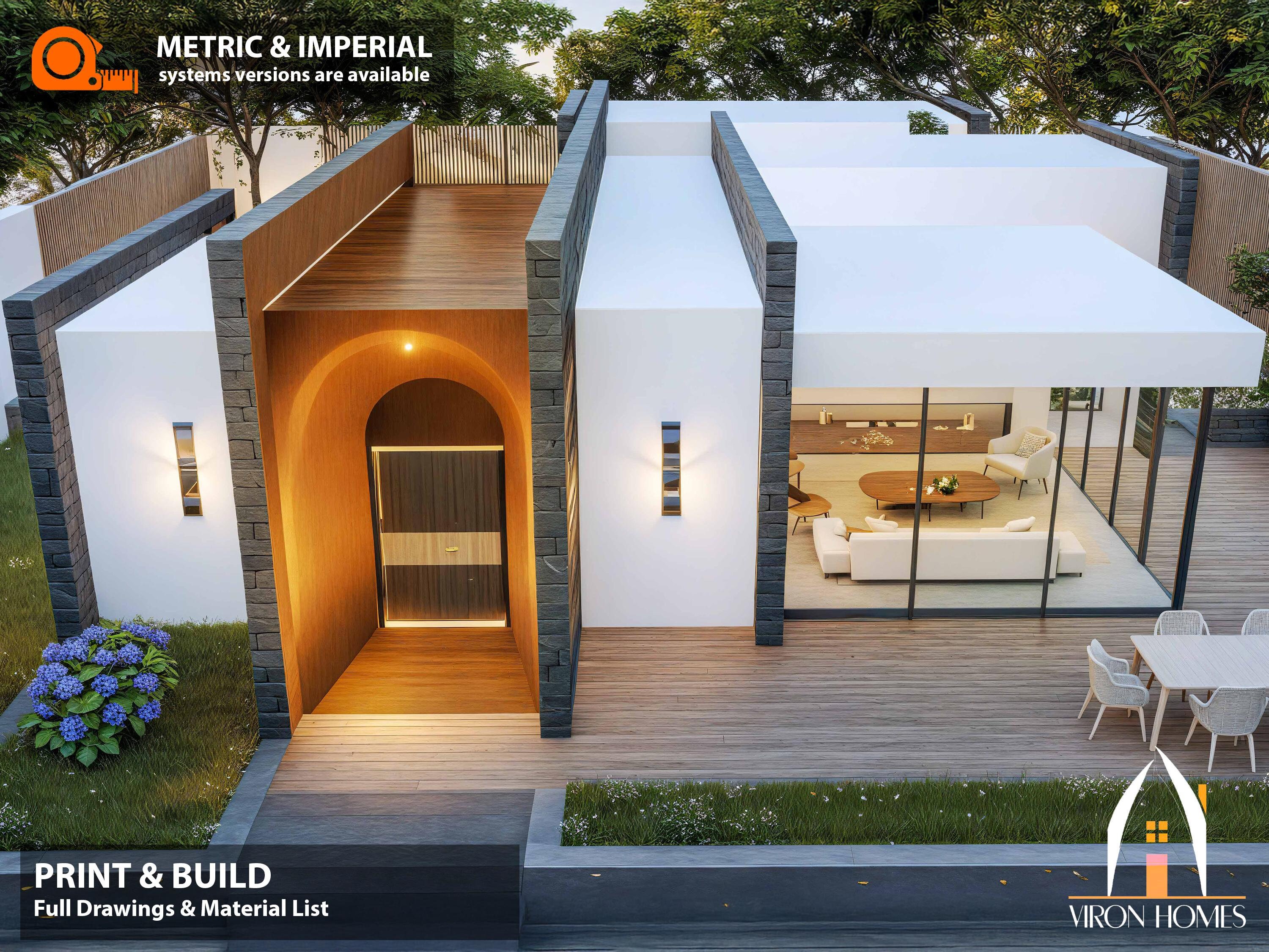 Modern House 01 - DIY Plans & Blueprints - Metric and Imperial (feet ...