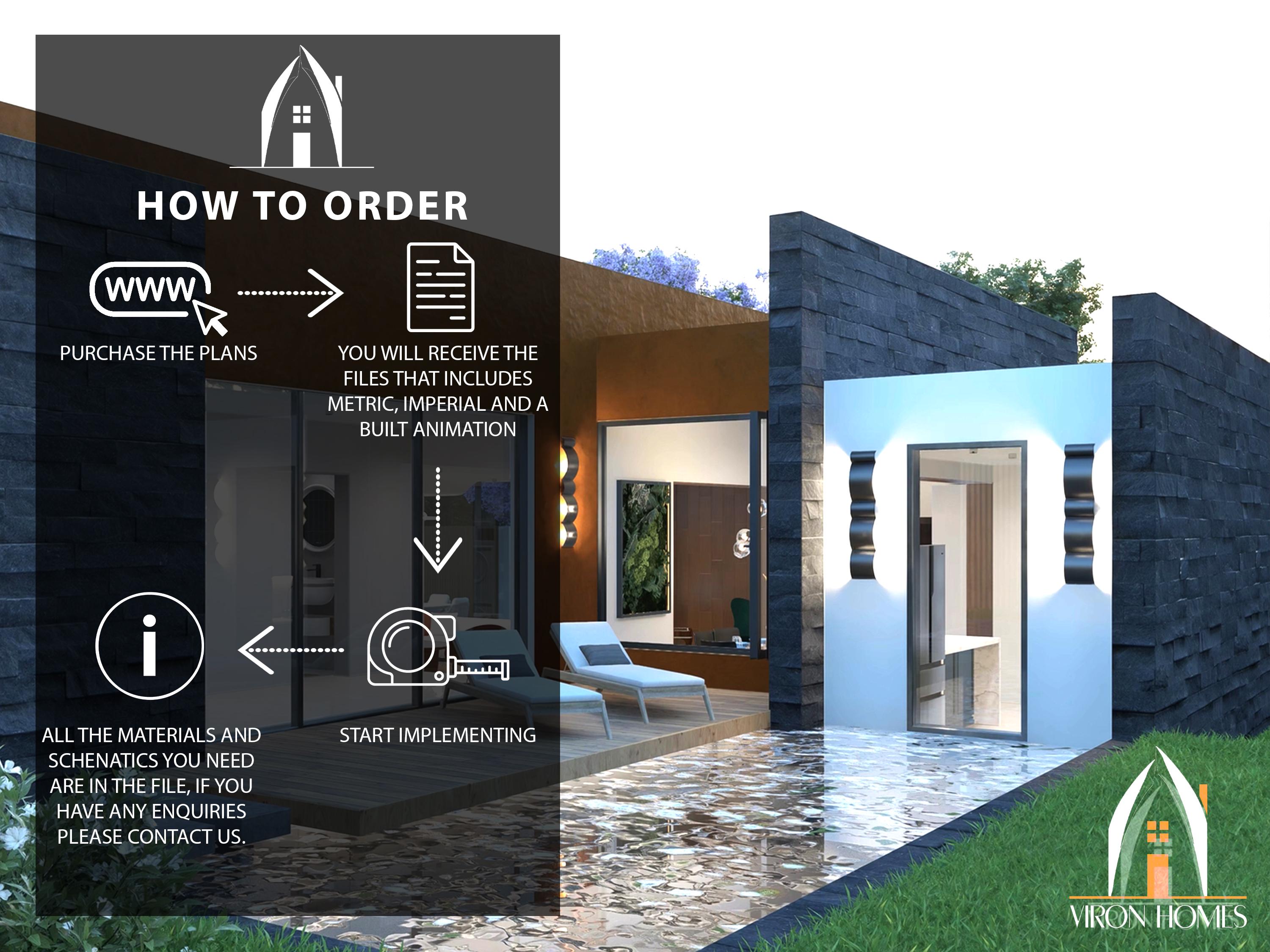 Modern House 01 - DIY Plans & Blueprints - Metric and Imperial (feet ...
