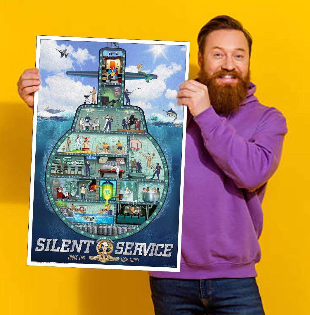 Funny Submarine Cutaway Poster Showing What REALLY Goes on Aboard Ship ...