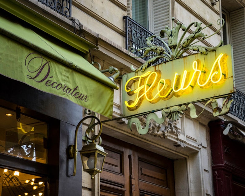 Photo of a Flower Shop Sign in Paris, Flowers Photography France Print ...