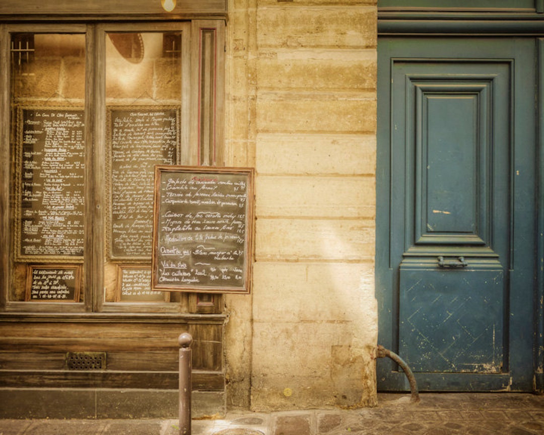 Paris Photograph Menu Chalkboard Bistro Photo Parisian Cafe Restaurant ...