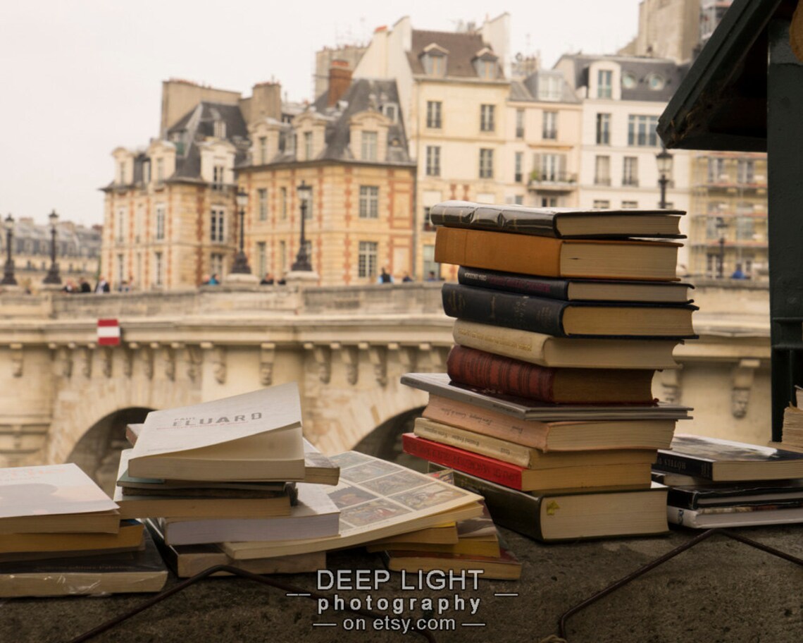 Paris Photograph Book Stalls Seine Books France Photo Wall Art - Etsy