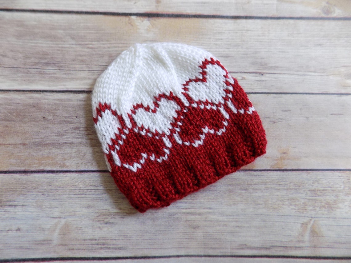 Knit Baby Heart Hat Custom Baby Heart Hat Baby Hat With | Etsy