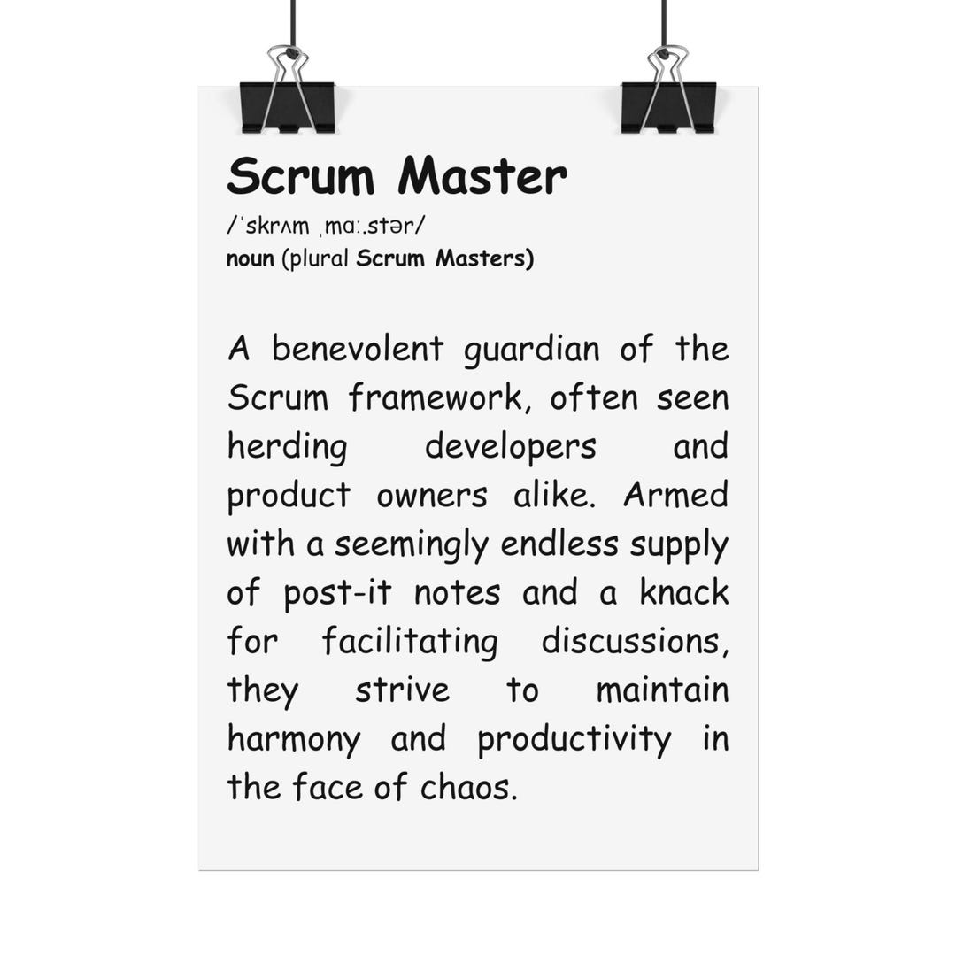 Funny Scrum Master Definition Poster, Office Wall Art, Agile Team Gift ...