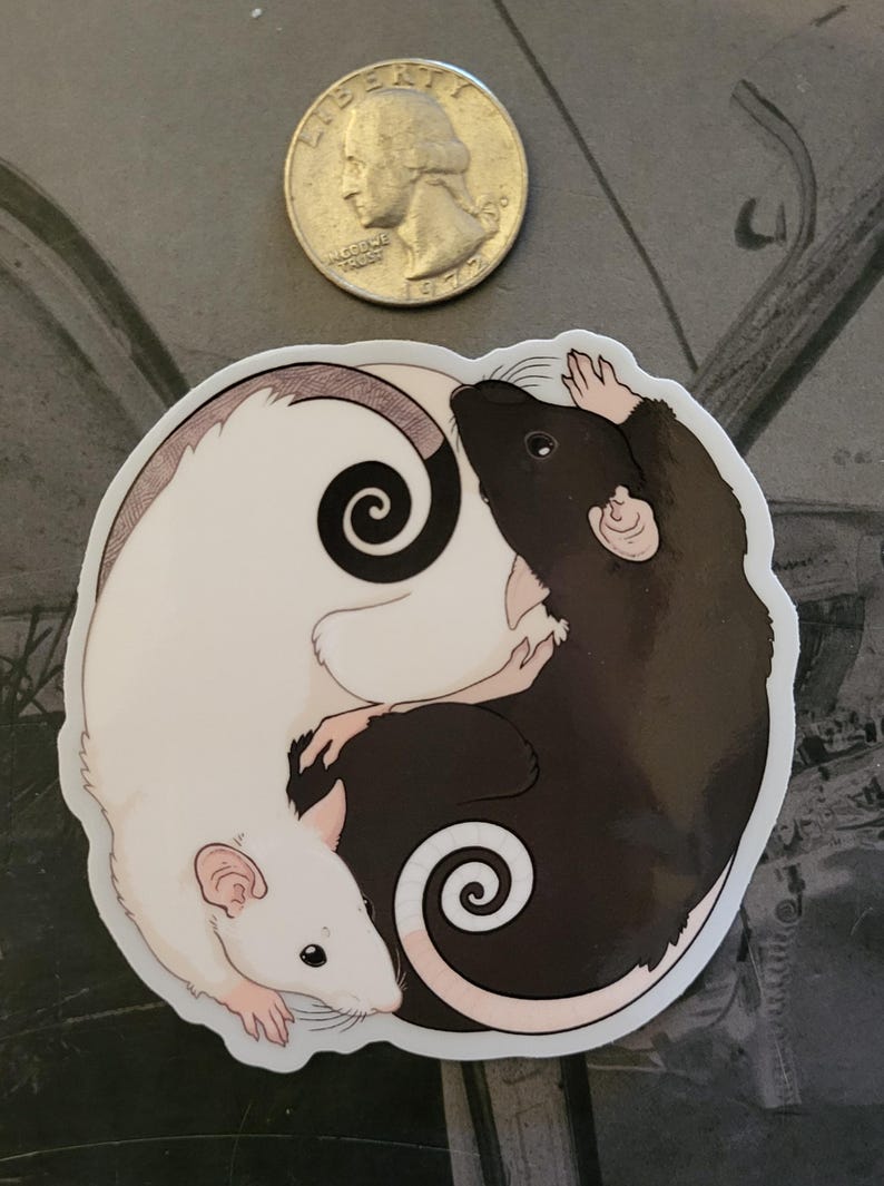 Yin Yang Rats Sticker - Etsy